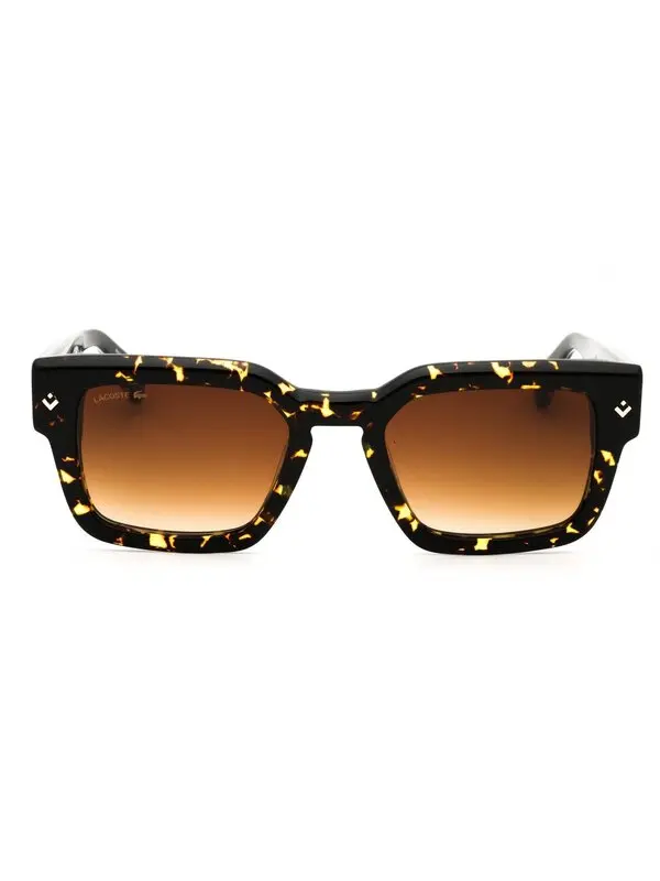 Lacoste Rectangular Acetate Sunglasses - Dark Havana/brown Gradient