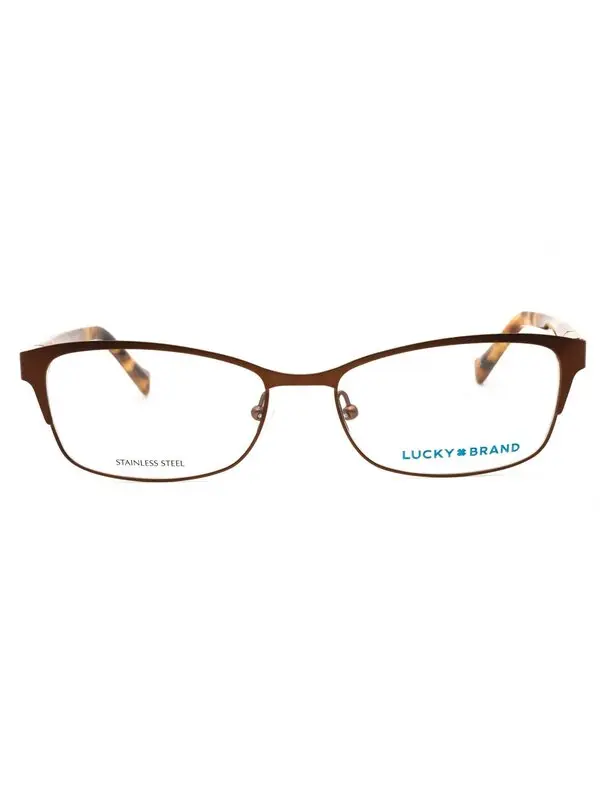 Lucky Brand Rectangular Metal Eyeglasses - Brown