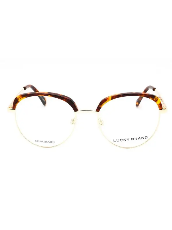 Lucky Brand Round Eyeglasses With Tortoiseshell Accents - Silver/black