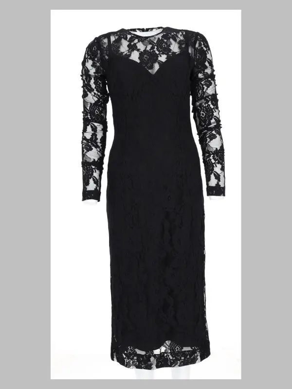 Dolce & Gabbana Lace Midi Dress - Black