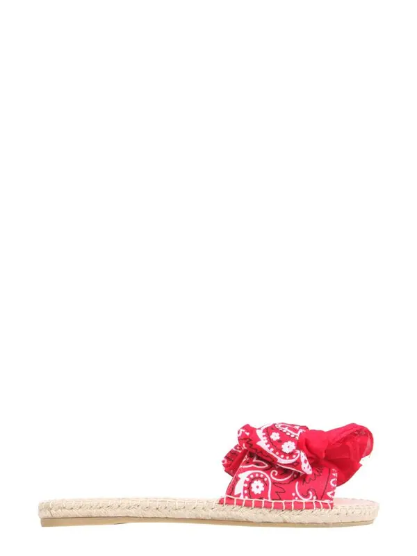 Manebí Low Sandals With Bandana Bow - Red