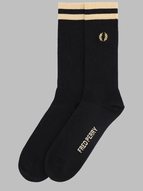 Fred Perry Cotton Blend Ribbed Crew Socks