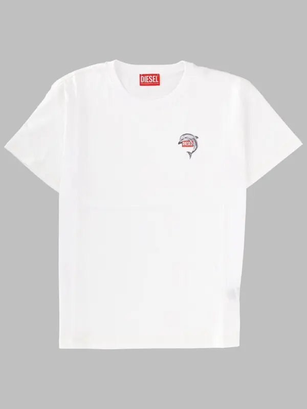 DIESEL® Regular Fit T-shirt With Stamp Logo - White