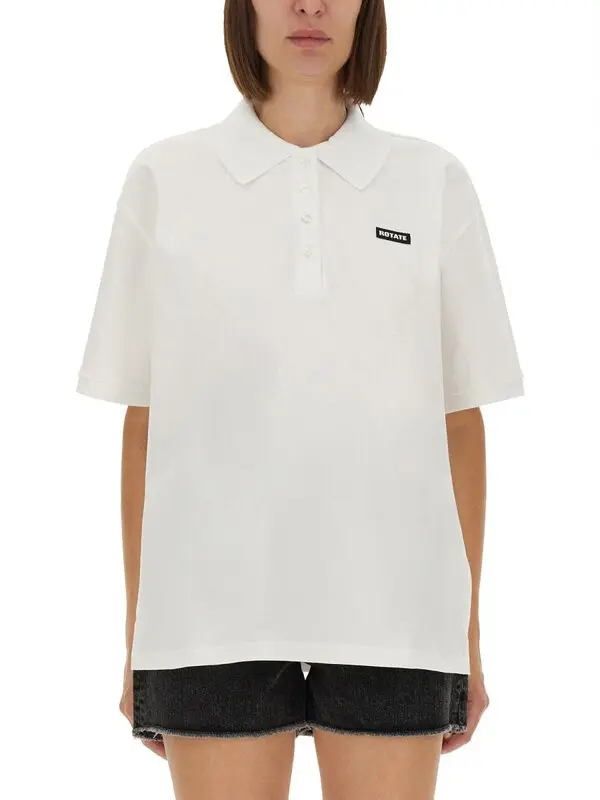 ROTATE BY BIRGER CHRISTENSEN Organic Cotton Polo Shirt - White