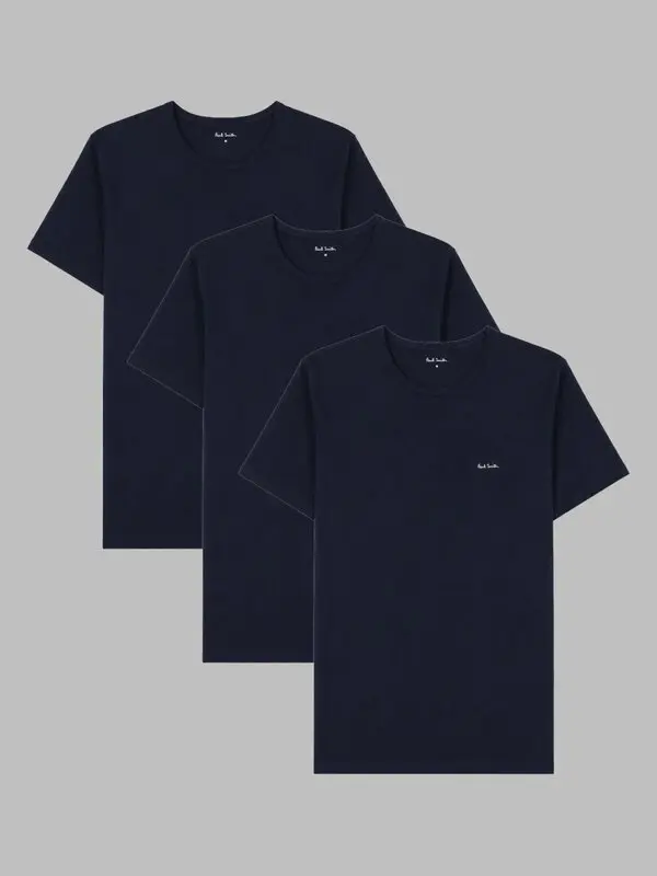 Paul Smith 3-pack Organic Cotton T-shirts - Blue