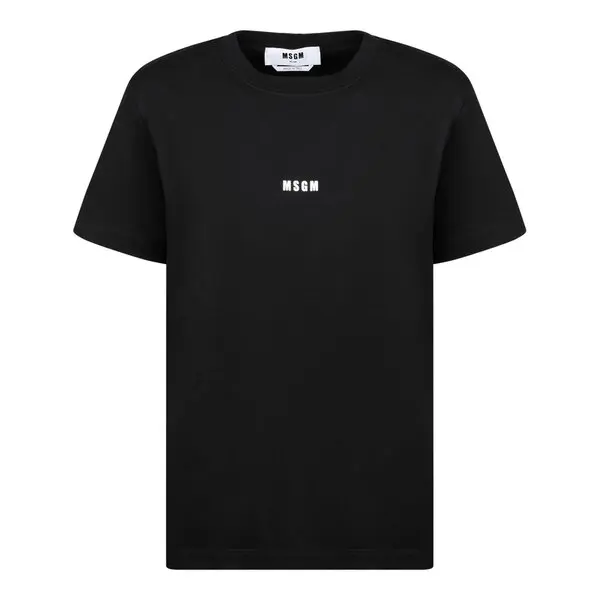 MSGM Regular Fit T-shirt With Micro Logo - Black