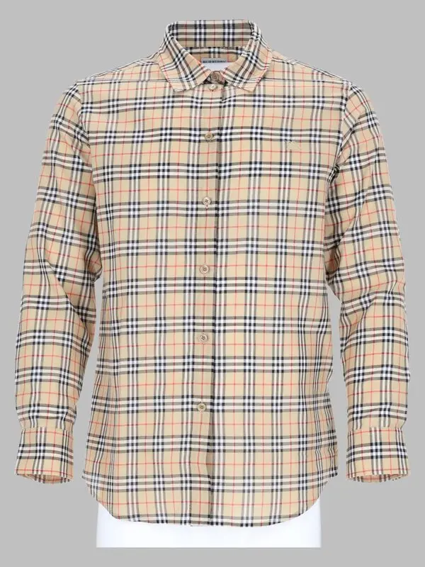 Burberry Classic Collar Checked Cotton Shirt - Beige