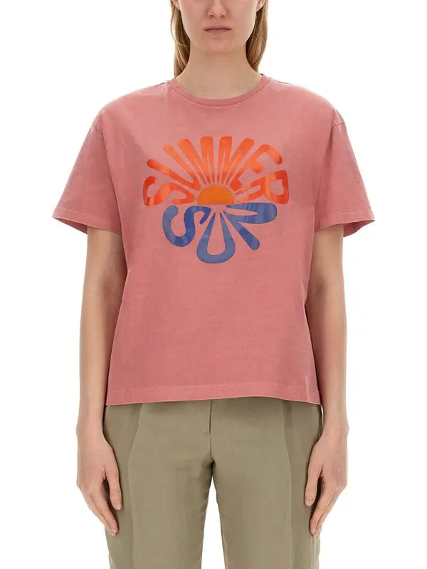Paul Smith Summer Sun Print T-shirt Regular Fit - Pink