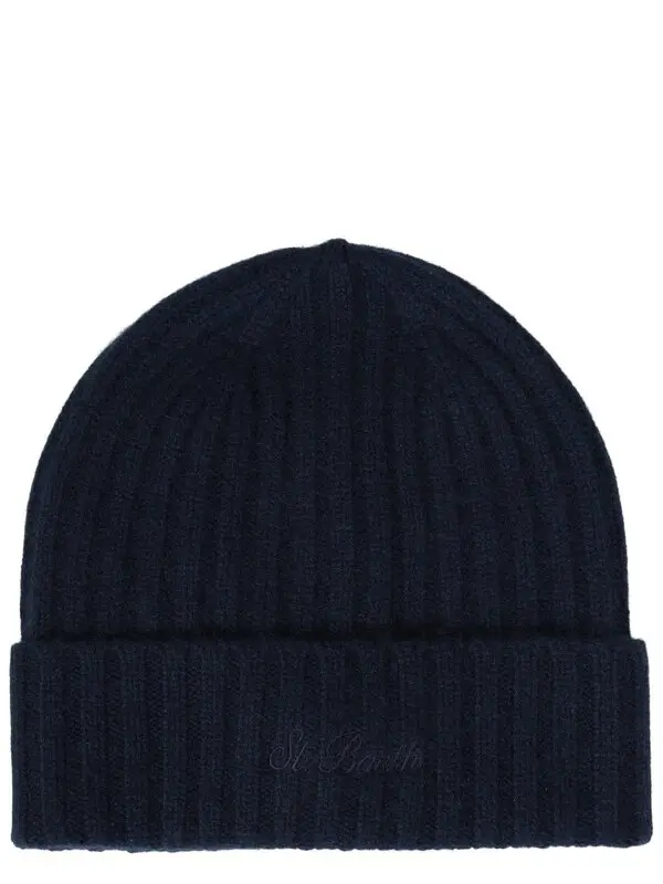 MC2 SAINT BARTH Ribbed Cashmere Beanie - Blue