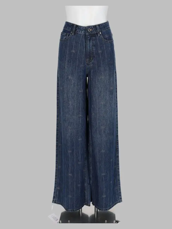 SELF-PORTRAIT 100% Lyocell Wide Leg Jeans