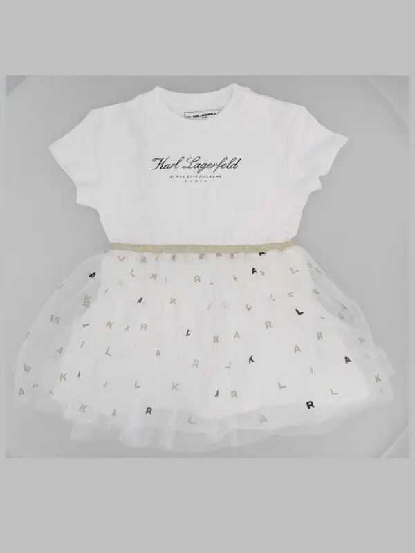 Karl Lagerfeld Baby Girls Tulle Skirt Dress - White