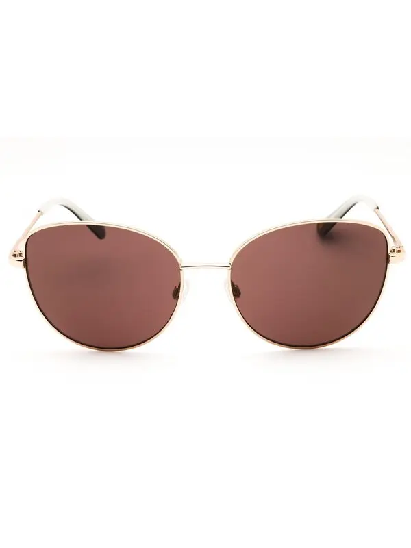 Anne Klein Cat Eye Sunglasses - Gold/brown