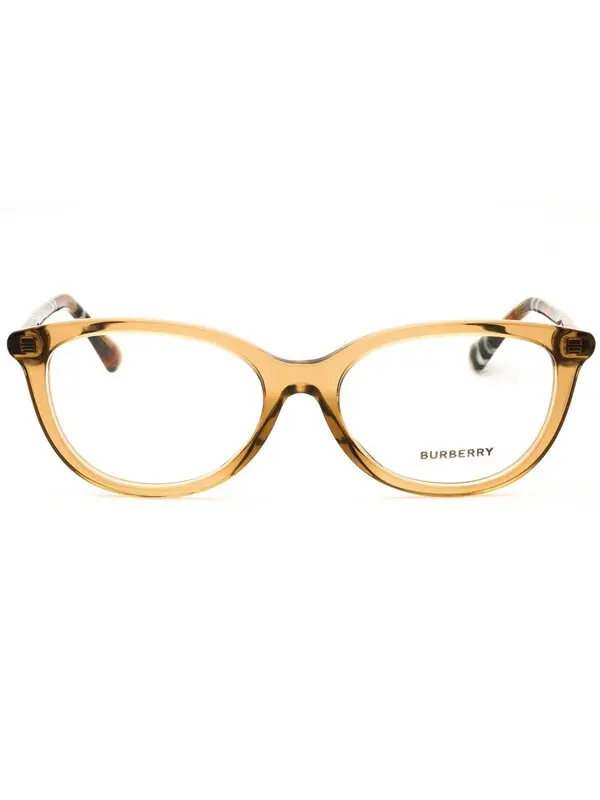 Burberry Oval Acetate Eyeglasses - Beige/clear Demo Lens