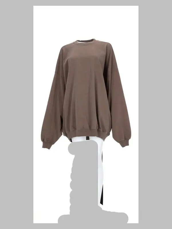 Rick Owens 100% Cotton Long Sleeve T-shirt - Grey