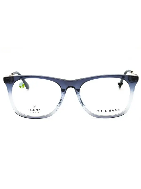 Cole Haan Rectangular Full Rim Eyeglasses - Blue Gradient/clear Demo Lens