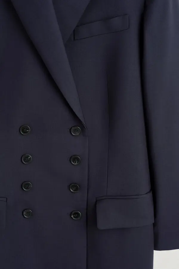 Cos Double-breasted Wool Longline Blazer