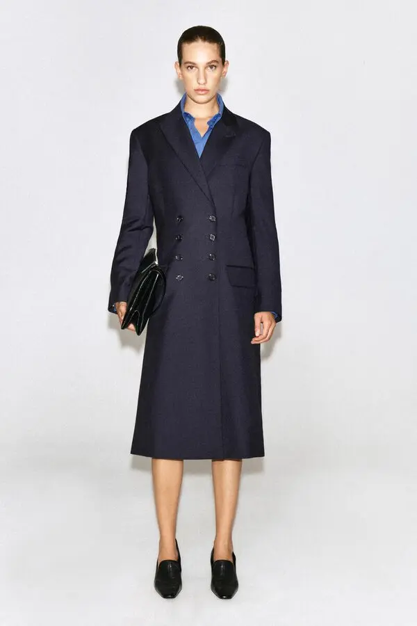 Cos Double-breasted Wool Longline Blazer