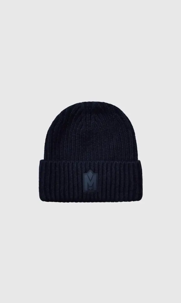 Mackage Jude-wz Hand-knit Toque With Ribbed Cuff - Navy