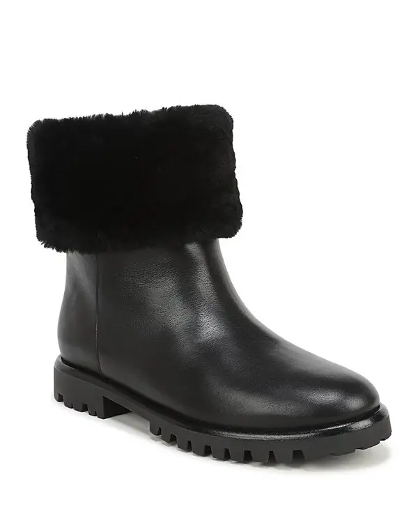 Vince Cameron Shearling & Suede Boots - Black Leather