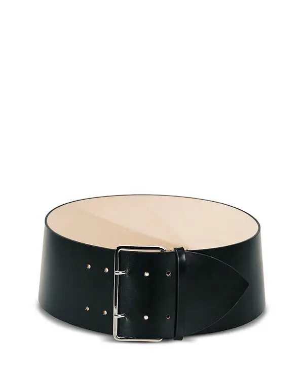 DEHANCHE Wide Leather Belt - Black