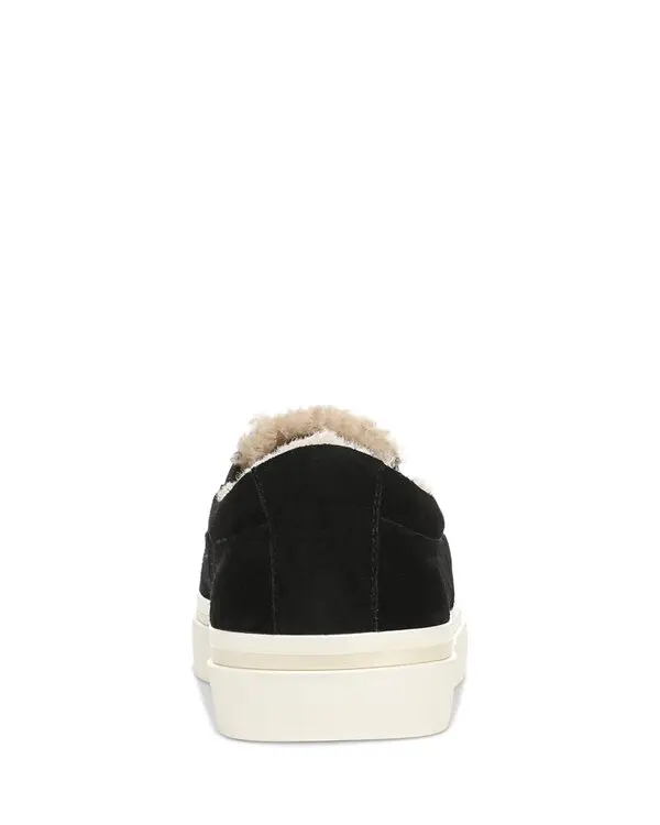 Vince Blair Shearling Slip-on Sneakers - Black Soft Leather