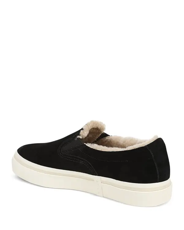 Vince Blair Shearling Slip-on Sneakers - Black Soft Leather