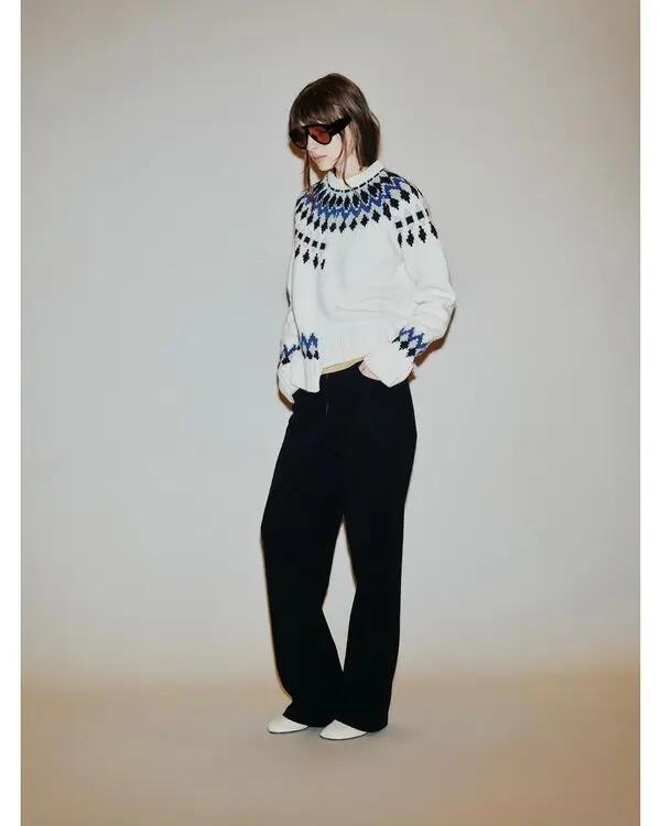 SAINT ART Neil Wool Crewneck Fair Isle Sweater
