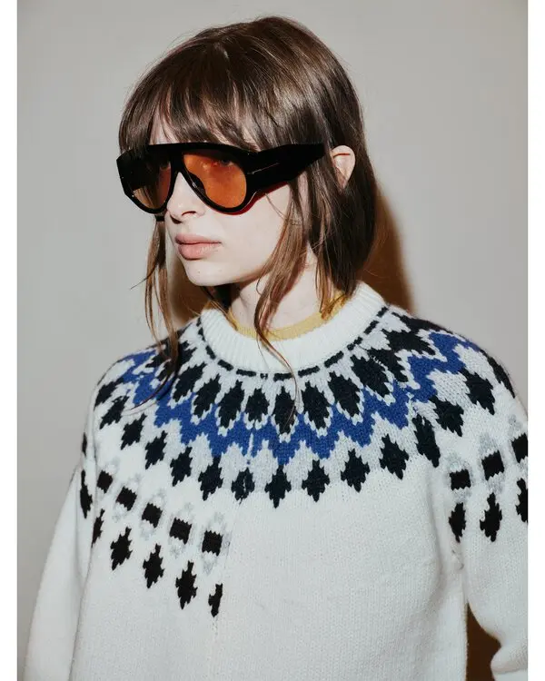 SAINT ART Neil Wool Crewneck Fair Isle Sweater