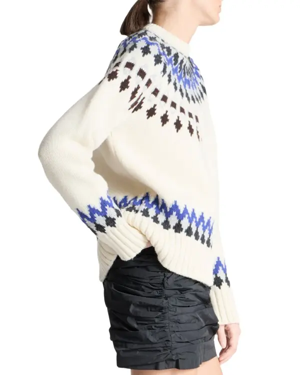 SAINT ART Neil Wool Crewneck Fair Isle Sweater