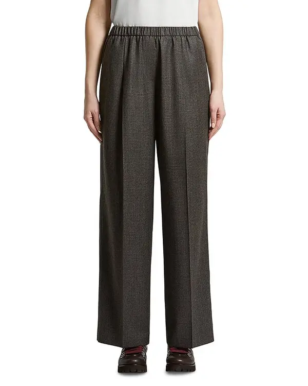 Peserico Wool Blend Flannel Wide Leg Pants