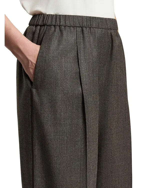 Peserico Wool Blend Flannel Wide Leg Pants