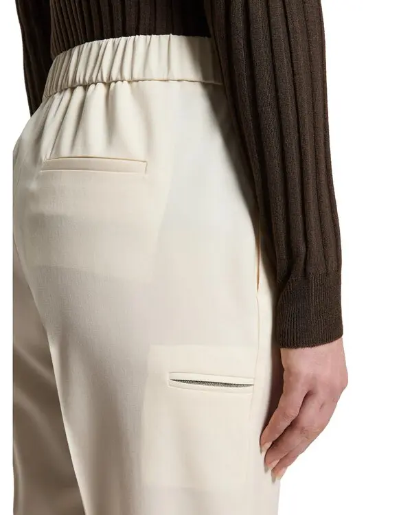 Peserico Wool Stretch Gabardine Ankle Pants