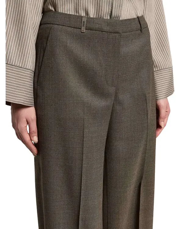Peserico Micro Pattern Flannel Palazzo Pants