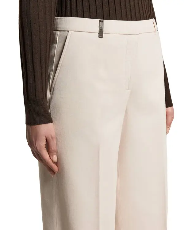 Peserico Cotton Stretch Gabardine Palazzo Pants