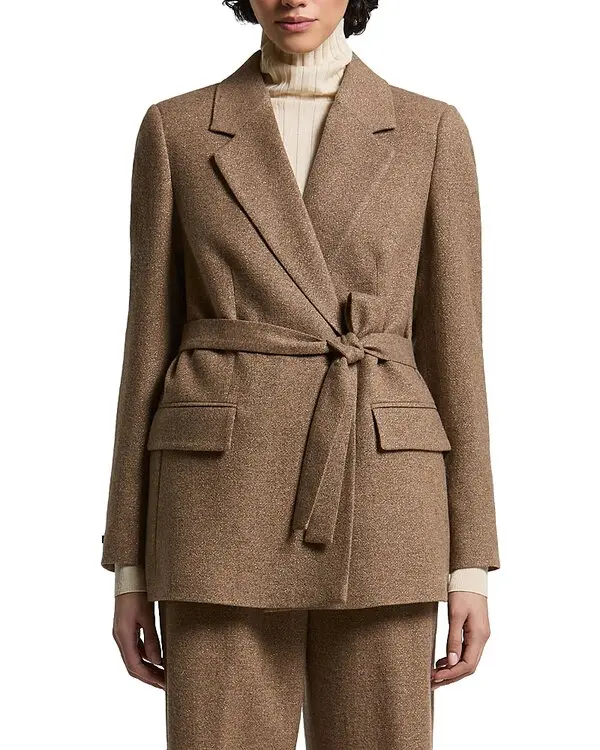 Peserico Wool Blend Belted Jacket - Saturn Sand