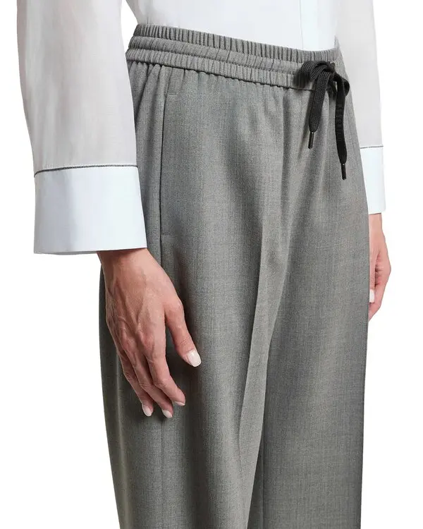 Peserico Wool Blend Flannel Straight Pants