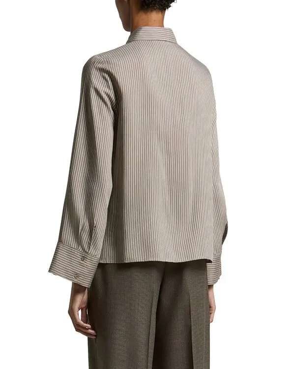 Peserico Printed Melange Leaf Collar Shirt