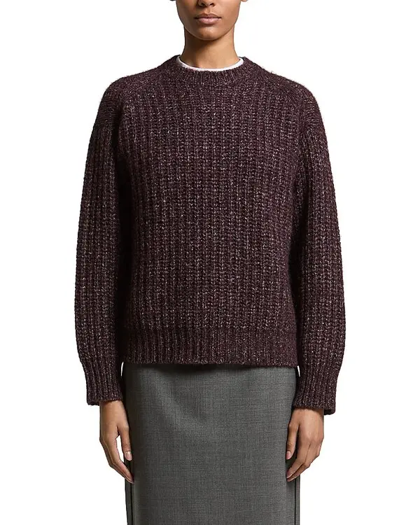 Peserico Ribbed Crewneck Sweater - Bordeaux Red