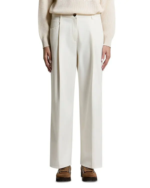 Peserico Cotton Stretch Gabardine Palazzo Pants - Comet White