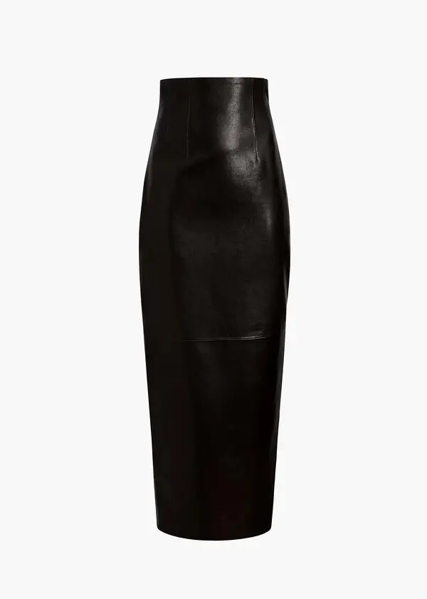 Khaite Loxley Leather Pencil Skirt