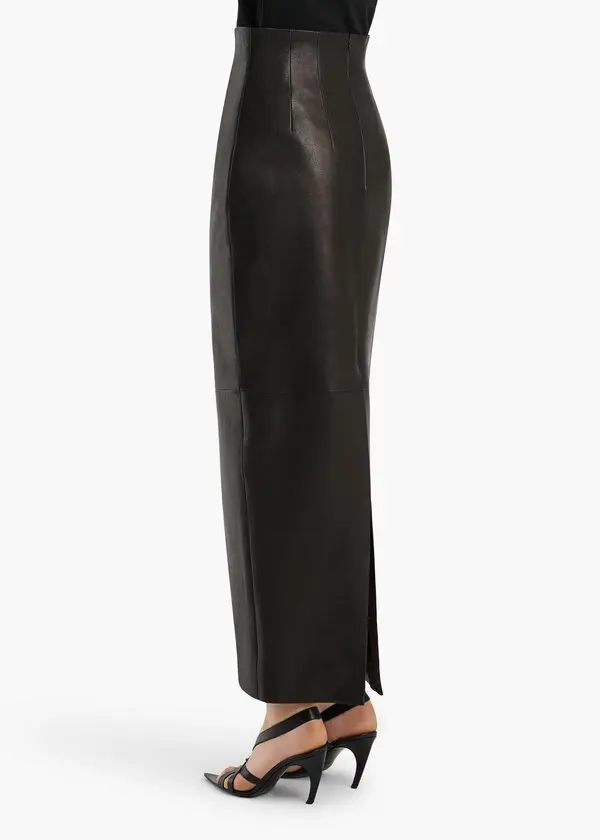 Khaite Loxley Leather Pencil Skirt