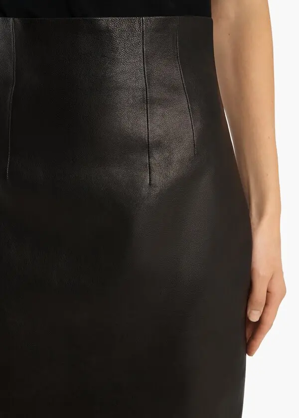 Khaite Loxley Leather Pencil Skirt