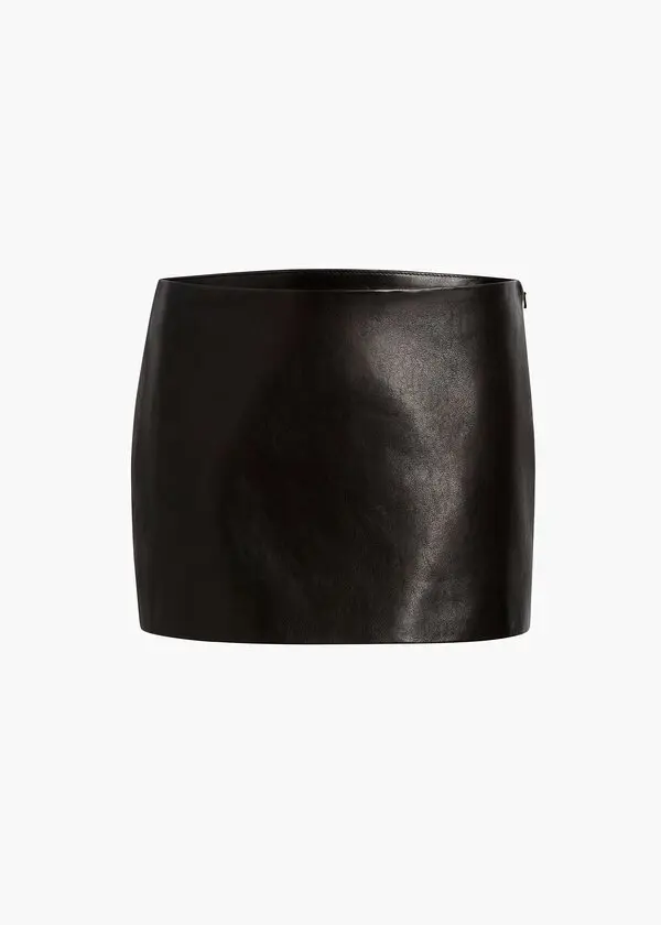 Khaite Jett Leather Mini Skirt
