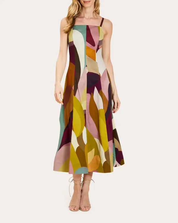 Mestiza New York Leo Reversible Poplin A-line Midi Dress - Multicolor