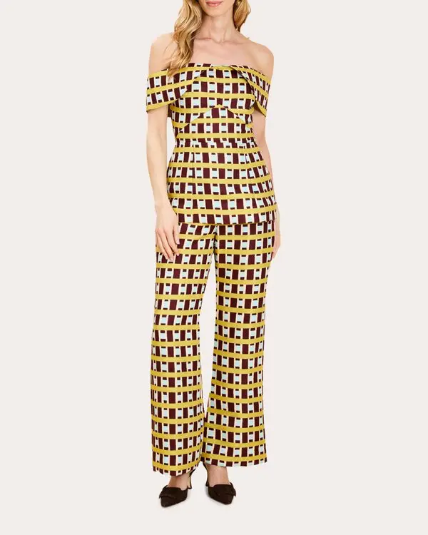 Mestiza New York Friday Gingham Wide-leg Pants - Multicolor
