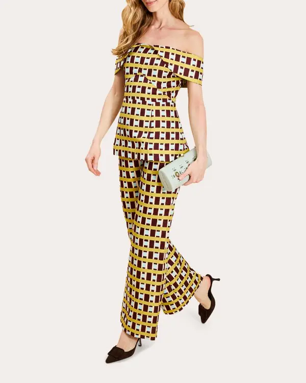 Mestiza New York Friday Gingham Wide-leg Pants