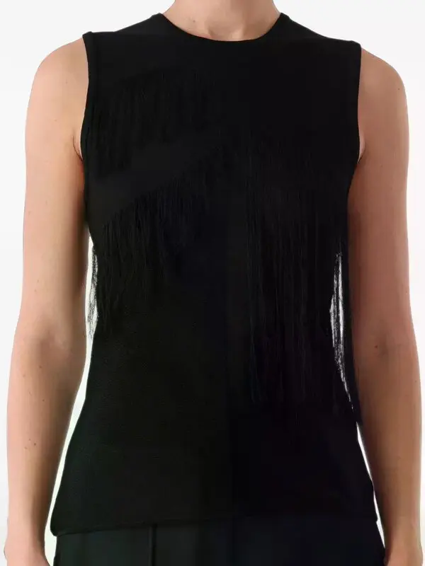 JASON WU Fringe-trimmed Tank Top - Black