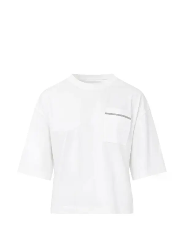Brunello Cucinelli Monili-trim Crewneck T-shirt - White