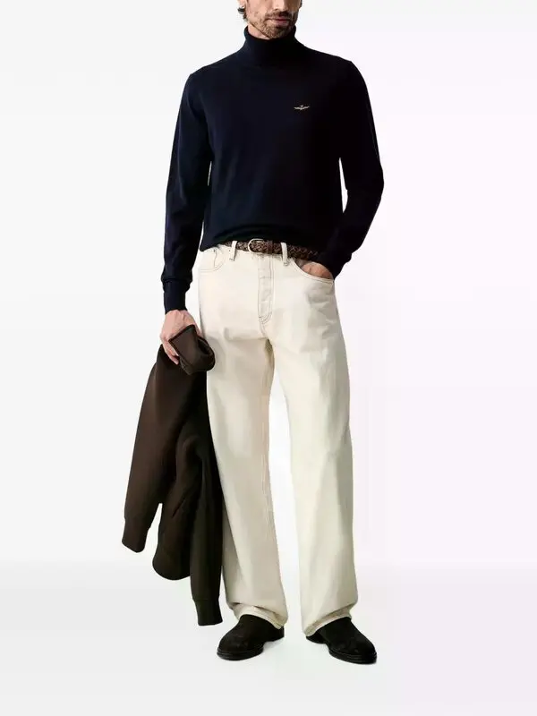 AERONAUTICA MILITARE Roll-neck Embroidered Sweater