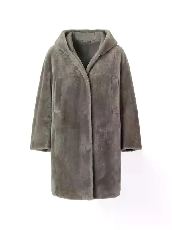 Peserico Reversible Hooded Coat - Grey